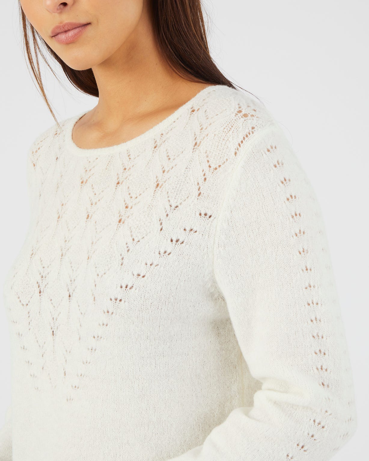 Pull maille ajourée mélange alpaga - Pull - Damart.fr