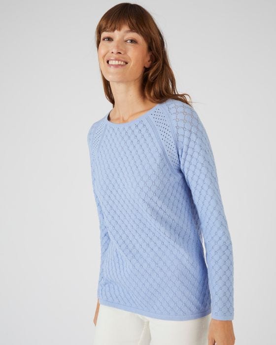 Pull ajouré à base de coton biologique - Pull - Damart.fr